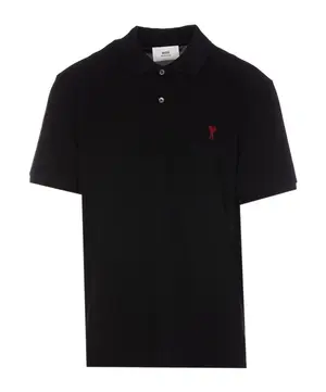 AMI Paris De Coeur Polo Shirt - Black