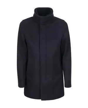 Herno High-neck Single-breasted Coat - Black