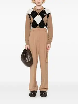 Herno High-waisted Cargo Tailored Trousers - Nude