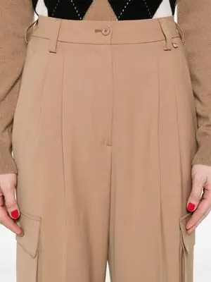 Herno High-waisted Cargo Tailored Trousers - Nude