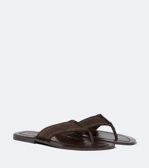 THE ROW Dan Suede Flip-flops - Brown