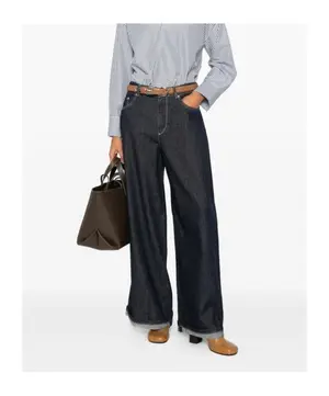 Max Mara Belt Loop Wide Leg Jeans