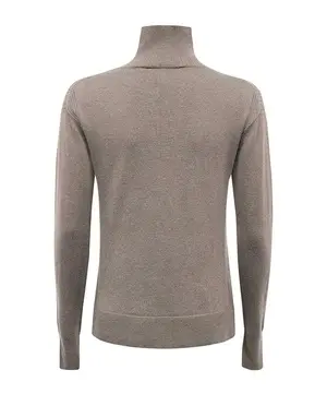 YVES SALOMON High-neck Ribbed Knit Sweater