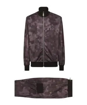 Philipp Plein Camouflage Monogram Tracksuit - Black