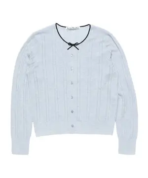 Acne Studios Silk Cardigan With Bow Detail - White