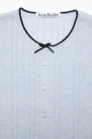 Acne Studios Silk Cardigan With Bow Detail - White