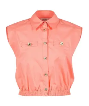 TWINSET Sleeveless Shirt With Lapel Collar - Pink