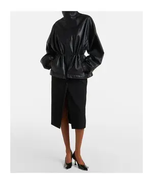 Givenchy Leather Jacket With A Zipper - Black