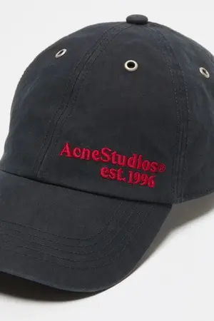 Acne Studios Waxed Logo Cap