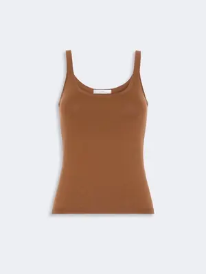 Max Mara Sleeveless Round Neck Vest - Leather Brown
