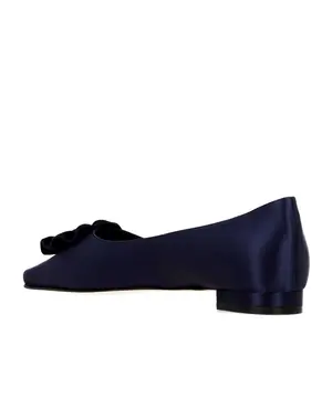 Manolo Blahnik Square-toed Ballet Flats With Ruffle Detail