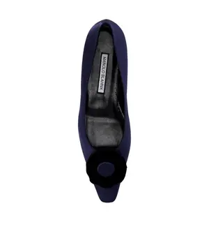 Manolo Blahnik Square-toed Ballet Flats With Ruffle Detail