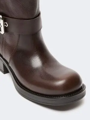 Max Mara Leather Biker Boots