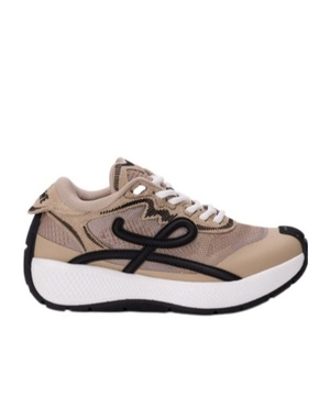 Loewe Pogo Sneaker In Technical Knit And Suede