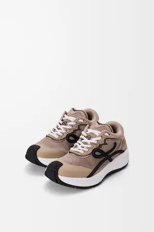 Loewe Pogo Sneaker In Technical Knit And Suede
