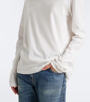 THE ROW Kalto Cotton Jersey Long Sleeve Top