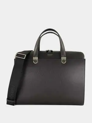 FERRAGAMO Trading Leather Briefcase - Black