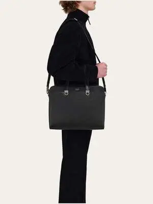 FERRAGAMO Textured Leather Briefcase