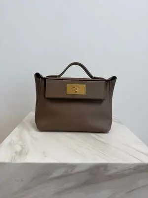 Hermès 24/24 Evercolor/swift Gold Hardware - Etoupe