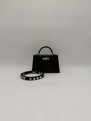 Hermès Mini Kelly Clou De Coeur Chevre Palladium Hardware