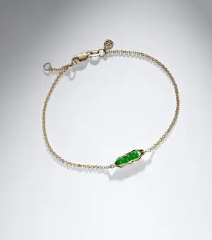 SYDNEY EVAN Pea Pod 14kt Bracelet With Jades