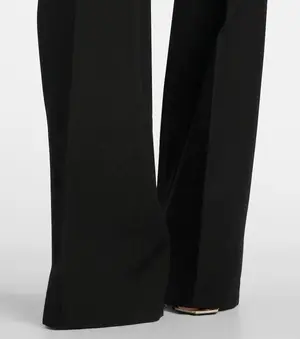 Saint Laurent Pleated Virgin Wool Straight Pants