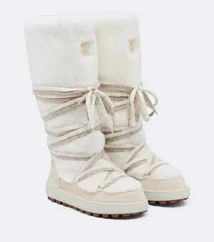 Bogner Chamonix Shearling Snow Boots - White