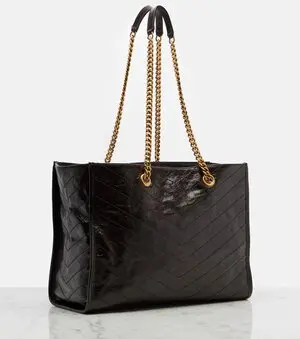 Saint Laurent Niki East West Large Leather Tote Bag - Black