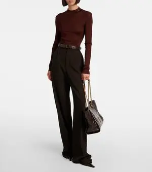Saint Laurent Niki East West Large Leather Tote Bag - Black