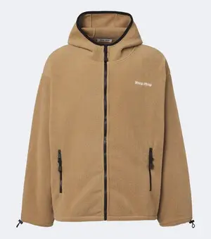 Miu Miu Hooded Fleece Zip-up Jacket