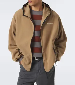 Miu Miu Hooded Fleece Zip-up Jacket