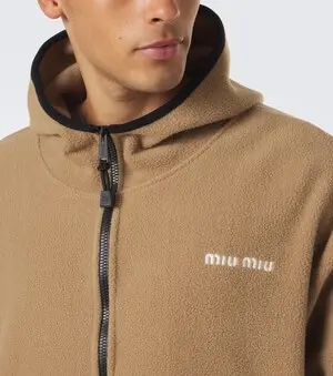 Miu Miu Hooded Fleece Zip-up Jacket
