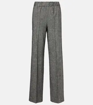 DOLCE & GABBANA High-rise Wool-blend Wide-leg Pants