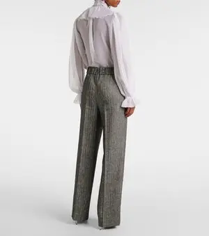 Dolce & Gabbana High-rise Wool-blend Wide-leg Pants