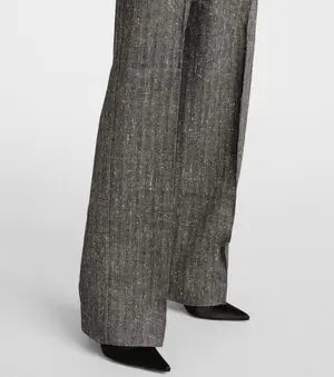 Dolce & Gabbana High-rise Wool-blend Wide-leg Pants