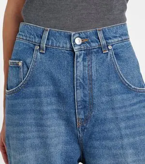 Stella McCartney Mid-rise Wide-leg Jeans In Raw Denim