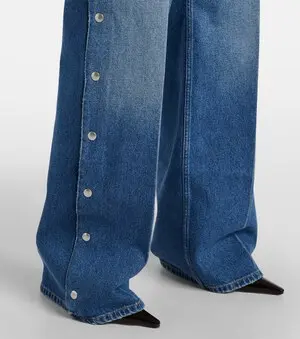Stella McCartney Mid-rise Wide-leg Jeans In Raw Denim