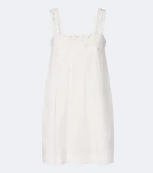 Posse Veda Crochet-trimmed Cotton Mini Dress
