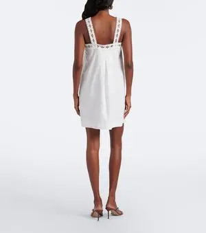 Posse Veda Crochet-trimmed Cotton Mini Dress