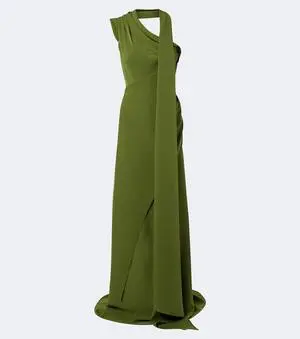 MARMAR HALIM Draped Scarf-detail Bustier Gown