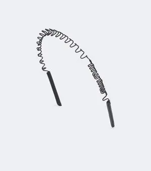 Miu Miu Logo Leather-trimmed Headband - Black