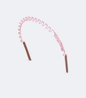 Miu Miu Logo Leather-trimmed Headband - Pink