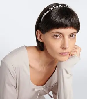 Miu Miu Logo Leather-trimmed Headband