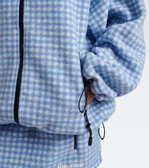 Miu Miu Gingham Fleece Jacket - Blue