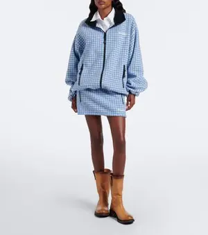 Miu Miu Gingham Fleece Jacket - Blue