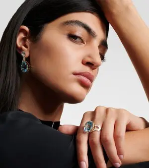 Mateo Sophia 14kt Earrings With Topaz And Diamonds