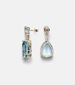 Mateo Sophia 14kt Earrings With Topaz And Diamonds