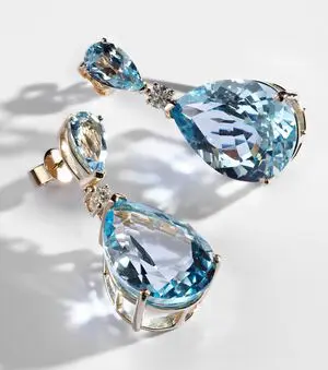 Mateo Sophia 14kt Earrings With Topaz And Diamonds