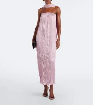 Posse Esme Scarf-detail Satin Maxi Dress