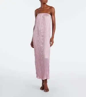 Posse Esme Scarf-detail Satin Maxi Dress